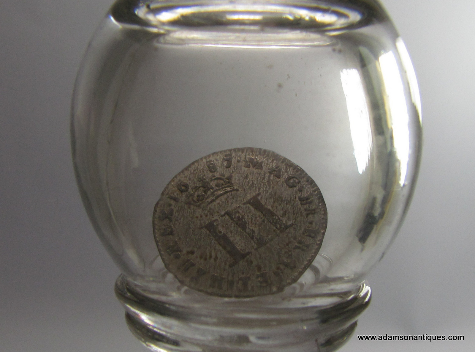 Adamson Antiques :: Rare Opaque Twist Coin Glass