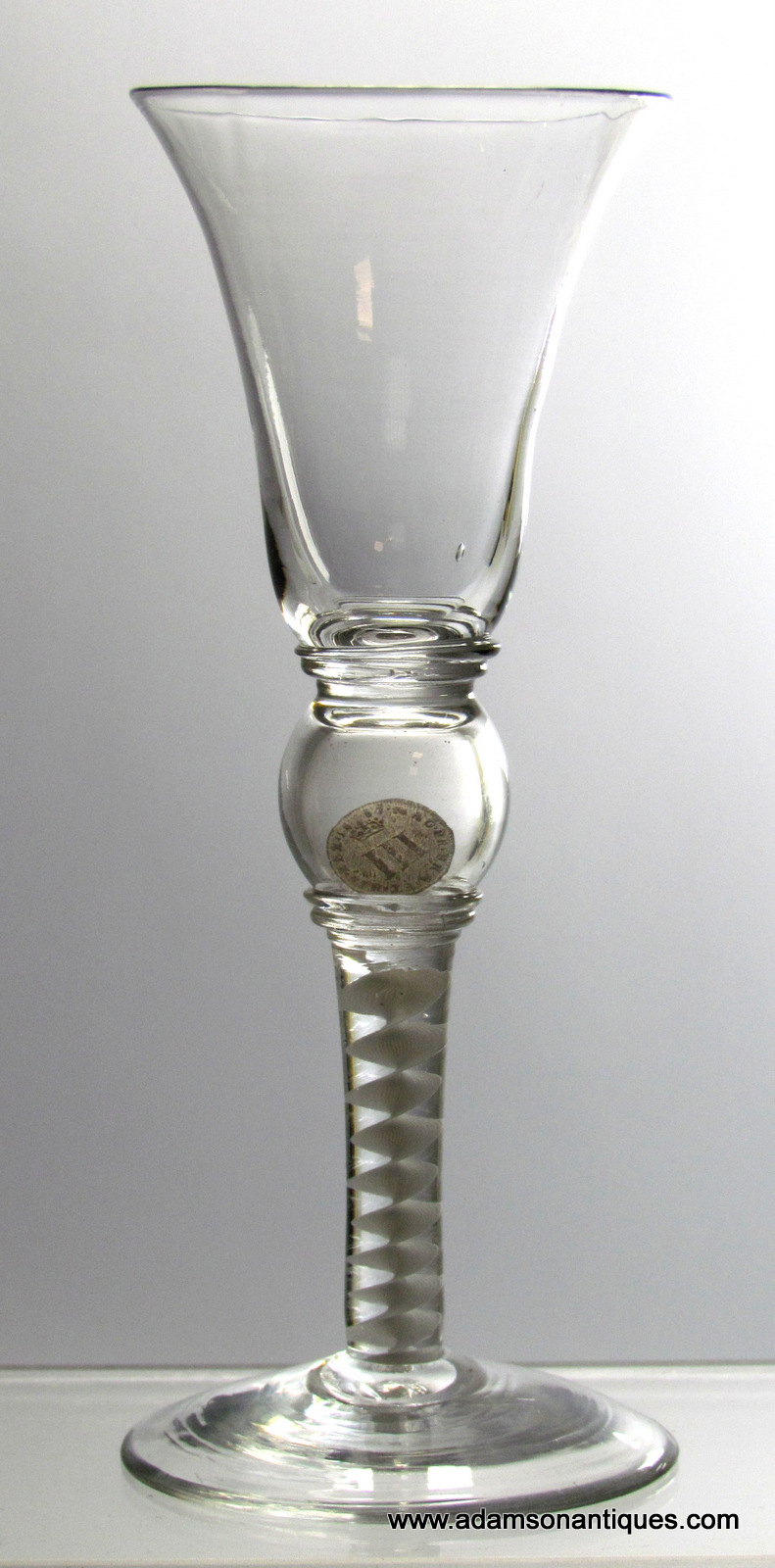 Adamson Antiques :: Rare Opaque Twist Coin Glass